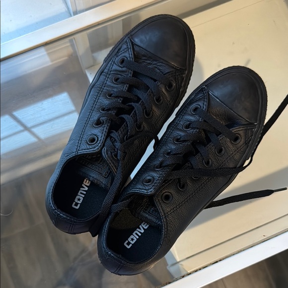 Converse | Shoes | Converse Black Sneakers Allblack Canvas Lowtop Mens ...